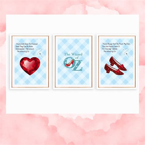 Wizard Of Oz Print Set Ruby Slippers And Quotes Digital Download Etsy