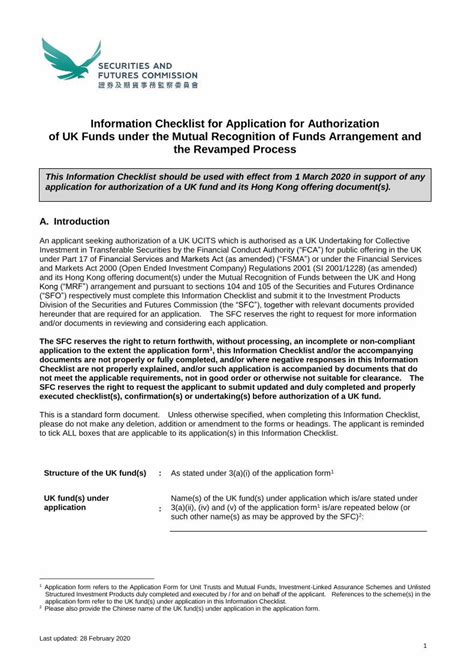 Pdf Information Checklist For Application For … Last Updated 28 February 2020 1 Information