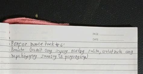 PAGE DATE Perfor Mance Task Panuto Gamit StudyX