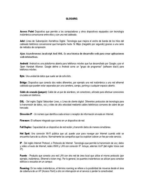 Glosario De Términos De Redes Y Tecnología Pdf Ieee 802 11 Wifi