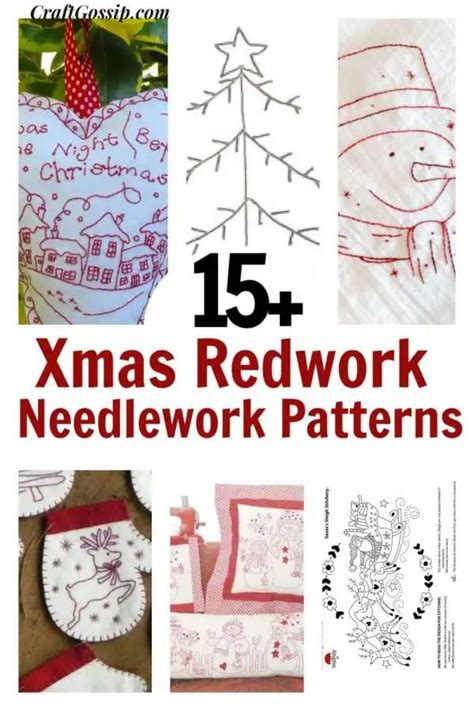 15 Redwork Embroidery Patterns For Christmas Needle Work Christmas