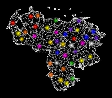 Venezuela Map Light Connecting Effect Background Abstract Digital Technology Ui Gui