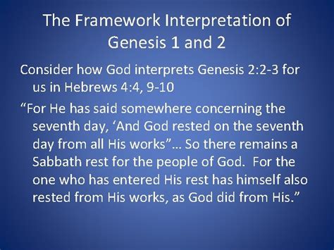 The Framework Interpretation Of Genesis 1 And 2
