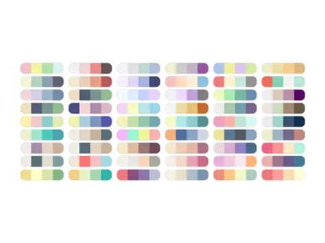 Vector Color Palette Set Design Template Multi Light Shades Colors Color Palette Colorful