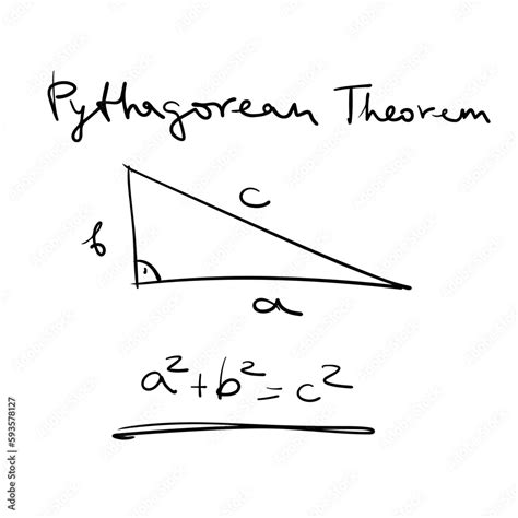 Pythagorean Theorem Math Formula Handwritten Illustration Stock Vector Adobe Stock