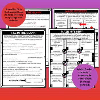 Chemical Bonding Introduction Escape Purpose Ionic And Covalent Bonding Intro