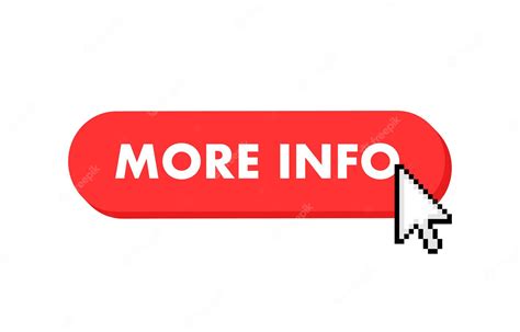 Premium Vector More Info Button With Cursor Pointer Click Vector Web Button