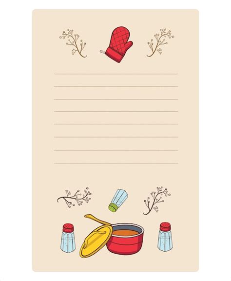 요리 책 템플릿 주방 용품 벡터 일러스트 레이 션 프리미엄 벡터