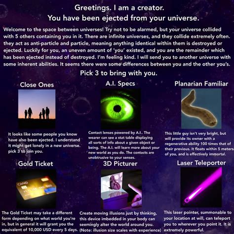 Ejected From Your Universe Cyoa R Makeyourchoice