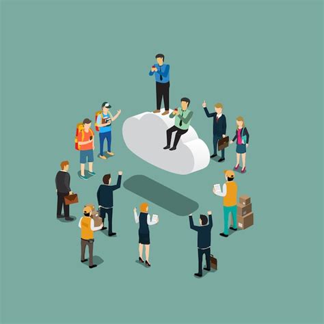 Premium Vector Cloud Data Storage Flat 3d Isometric Business Technology