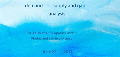 Synthesis Report Climate Resilient Drinking Water Infrastructure Based On A Demand Supply And