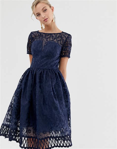 Navy Blue Lace Dress
