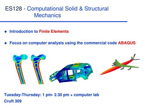 PPT ES Computational Solid And Structural Mechanics PowerPoint Presentation ID
