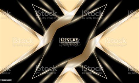 추상적인 블랙과 골드 럭셔리 배경과 반짝이는 광선 효과 호화로운 우아한 추상적 인 배경 3차원 형태에 대한 스톡 벡터 아트 및 기타 이미지 3차원 형태 개념 검은색