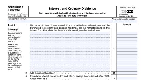 IRS Schedule B Walkthrough Interest And Ordinary Dividends YouTube