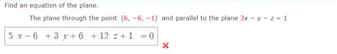 Solved Find An Equation Of The Plane The Plane Through The Chegg Com