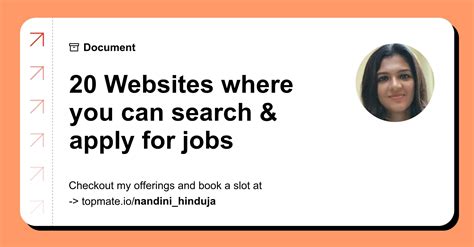 20 Websites Where You Can Search And Apply For Jobs With Nandini Hinduja