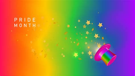 Lgbtq 자존심의 달 흐릿한 무지개 배경에 프라이드 텍스트 레이블 인권 또는 다양성 개념 Lgbt 이벤트 배너 디자인 템플릿 Lgbt 프라이드의 달에 대한 스톡 벡터 아트