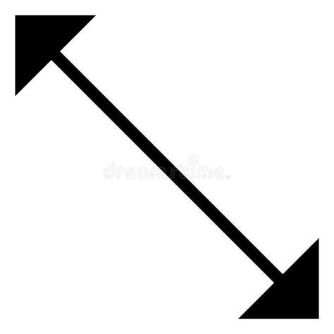 Diagonal Arrow Icon Resize Cursor In Black Line Style Stock Vector Illustration Of Grid