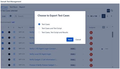 exporting test cases in jira vansah docs