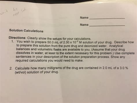 Solved Name Name Polarity And Solubility Predictions Chegg Com