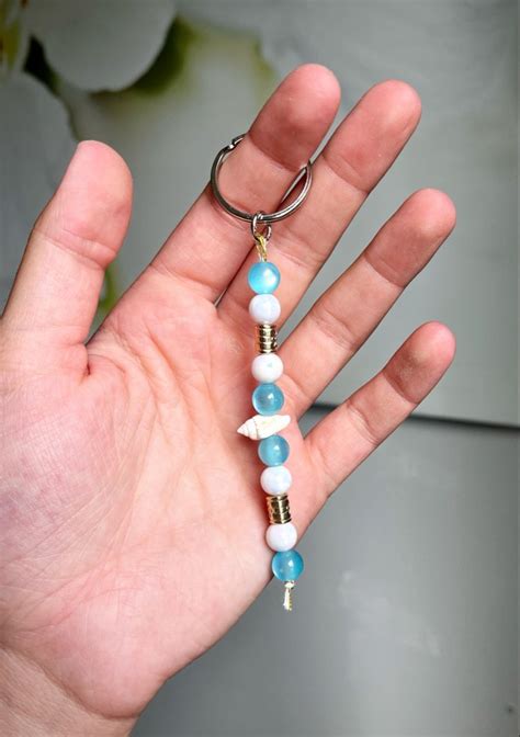 Seashell Keychain Beaded Keychains Handmade Keychains Keychain