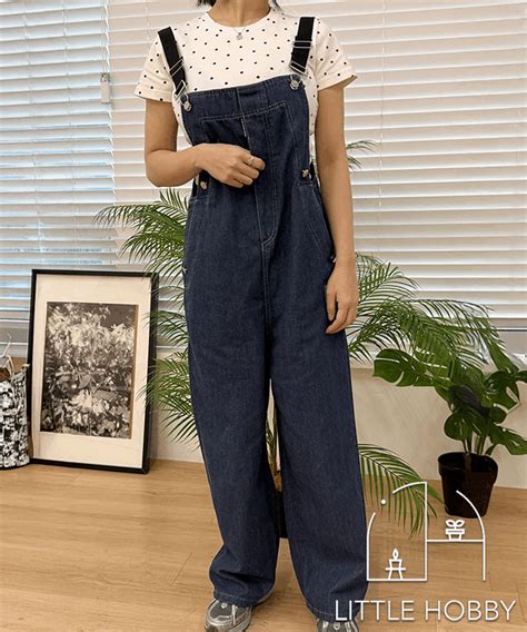 꾸안꾸 데일리 빅사이즈 진청 데님 워싱 멜빵바지 블루 오버롤 점프수트 진청멜빵 오버핏 루즈핏 롤업 와이드팬츠 캐주얼 새내기 에이블리