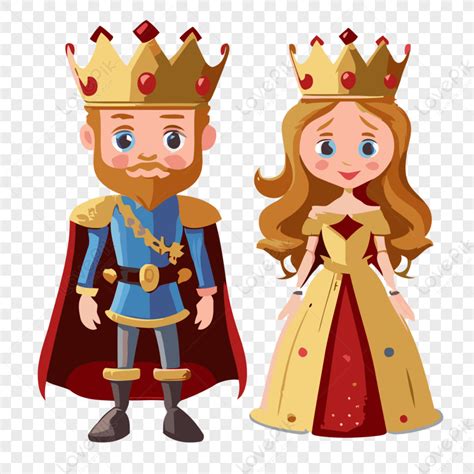 귀국 왕과 여왕 벡터만화클립 아트상표 Png 일러스트 무료 다운로드 Lovepik