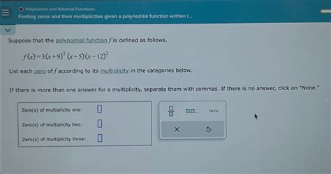 solved polynomial and rational functionsfinding zeros and