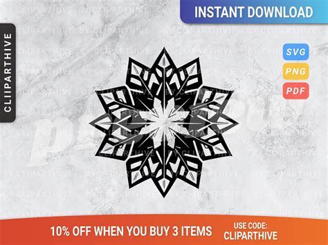 Snowflake Svg File Vector Design Cut Files For Cricut Silhouette Png