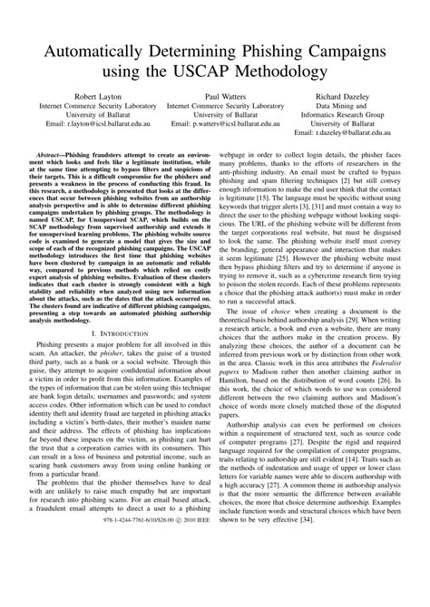 Pdf Automatically Determining Phishing Campaigns Using The Uscap Methodology