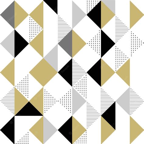 Premium Vector Abstract Gold And Black Seamless Pattern With Triangles Vector Background