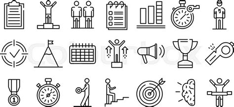 Coach Icons Set Outline Set Of Coach Stock Vector Colourbox