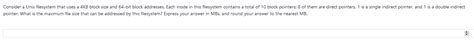 Solved Consider A Unix Filesystem That Uses A 4kb Block Size