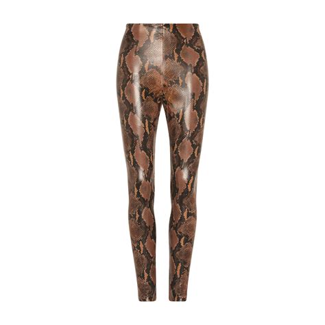 Commando Faux Leather Control Smoothing Legging Tawny Python Commando Wolf And Badger