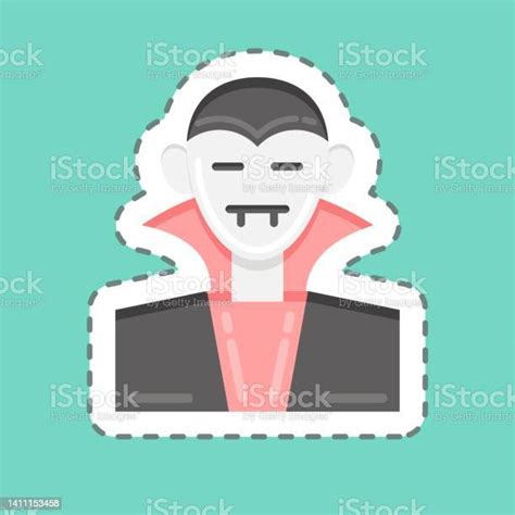 스티커 라인 컷 드라큘라 할로윈 기호에 적합합니다 편집 가능한 간단한 디자인 디자인 템플릿 벡터 간단한 그림 10월에 대한 스톡 벡터 아트 및 기타 이미지 Istock