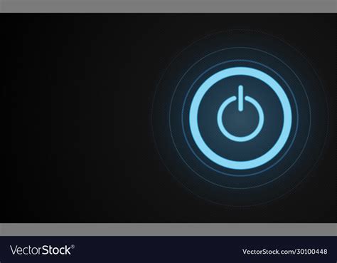 Power Button Neon Glowing Lines Button Royalty Free Vector