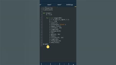 Python Turtle Graphic Design😜😜🥰🥰 Python Coding Status 😍😜 Shorts