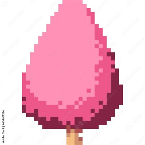 Tree Tree Pink Tree Cherry Tree Pixel Art Tree Pixel Art Pixelart Stock Illustration Adobe Stock