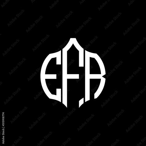 Efr Letter Logo Efr Best Black Background Vector Image Efr Monogram