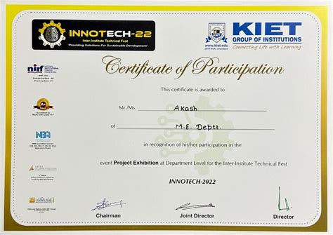 Got A Certificate To Participate In Innotech Mr Akash