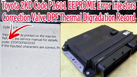 P1601 Toyota 1kd 2kd Injectors Programming Ecm Replacing Youtube