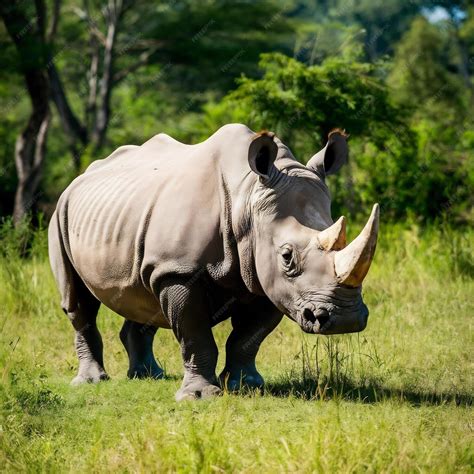Premium Photo Indian Rhinoceros In The Beautiful Nature Looking