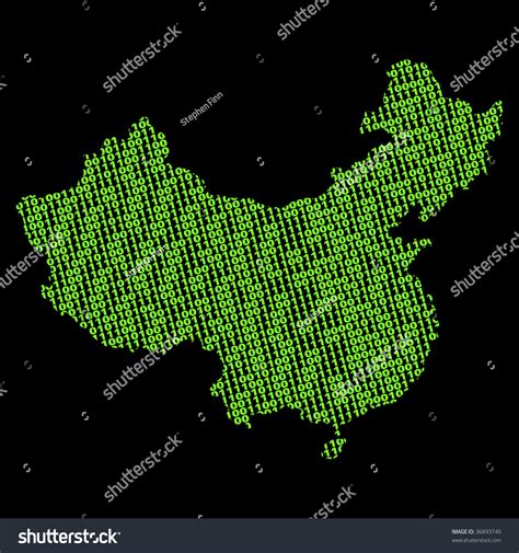 China Map Green Binary Code Illustration Stock Vector Royalty Free 36893740 Shutterstock