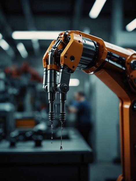 Automated Precision The Robotic Arm In Factory Production Premium Ai Generated Image