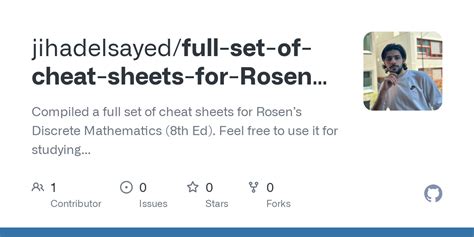Full Set Of Cheat Sheets For Rosen S Discrete Mathematics 8th Ed