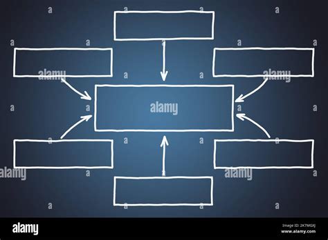 Hand Drawn Blank Flow Chart With Arrows And Copy Space With Marker On