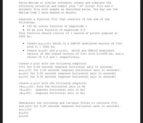 Solved Using Matlab Or Similar Software Create And Simulate