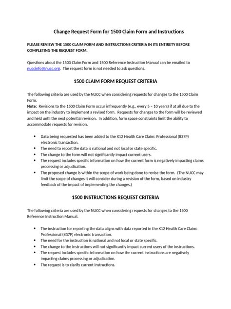 1500 Instructions And Claim Form Request Form Final Pdf Computing