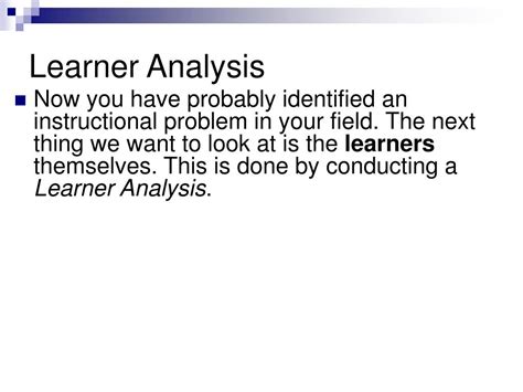 Ppt Instructional Design Learner Analysis Powerpoint Presentation